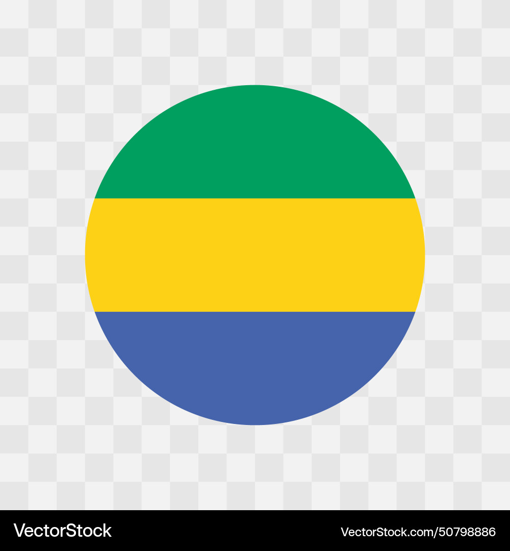 Circle flag of gabon Royalty Free Vector Image