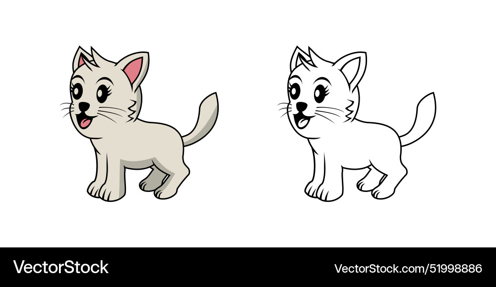 Cute cat cartoon character design Royalty Free Vector Image