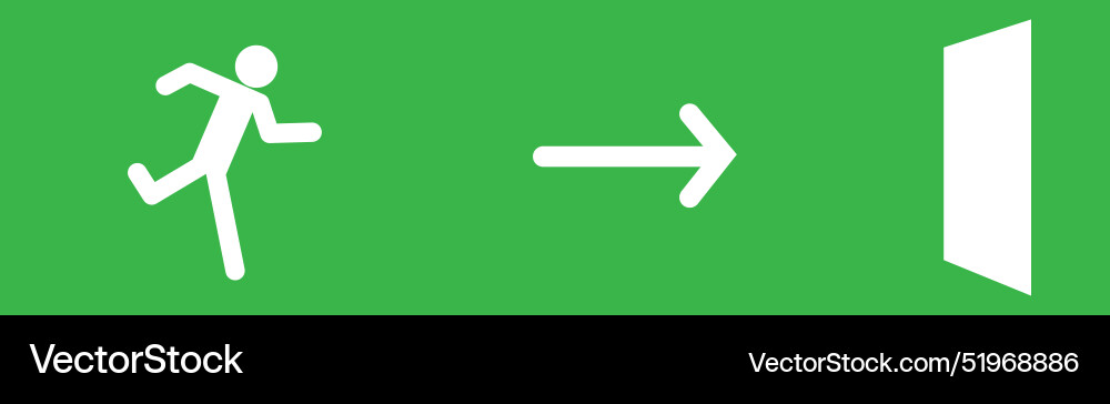 Emergency exit sign icon Royalty Free Vector Image