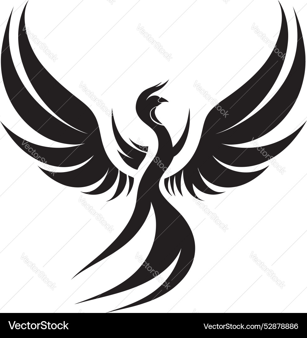 Firebird in shadows elegant phoenix profile Vector Image