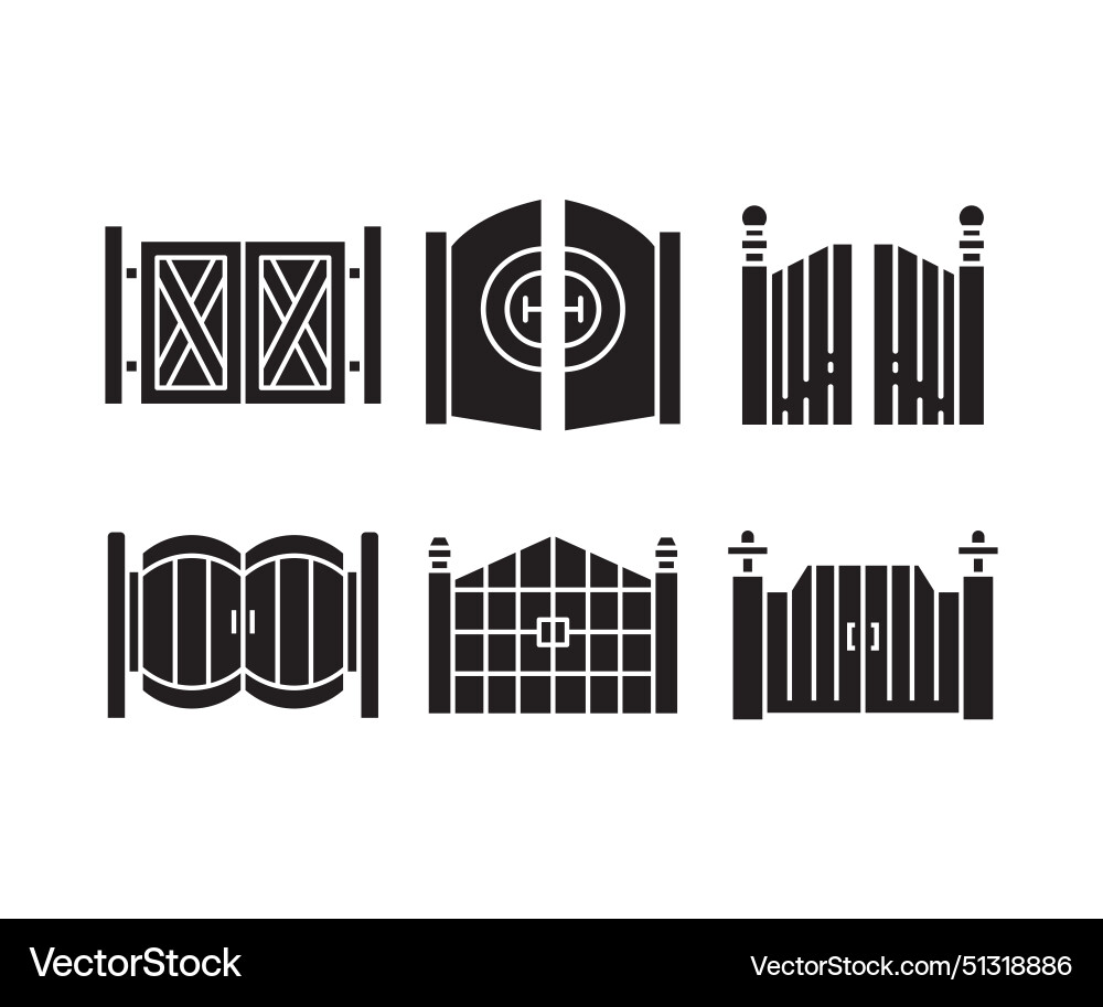 Gate and fence icons Royalty Free Vector Image