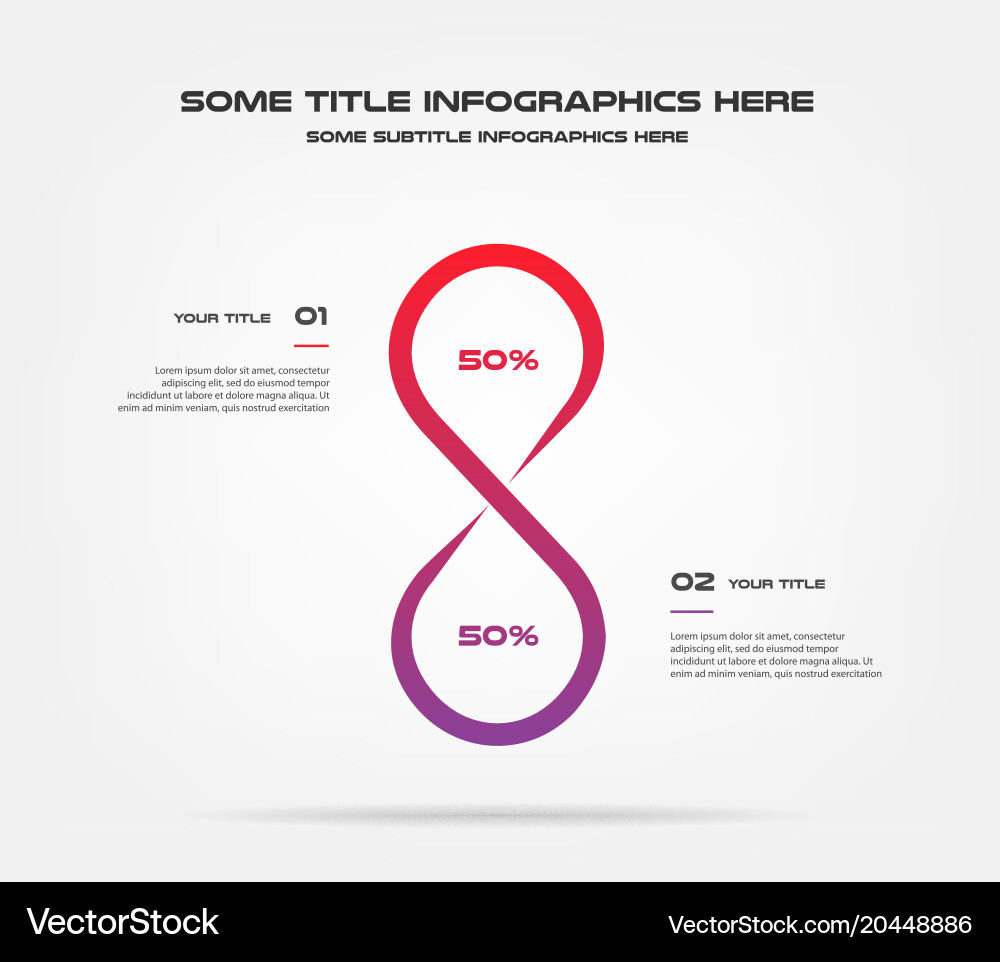 Infinity-Chart der prozentualen Infografik Vektorbild