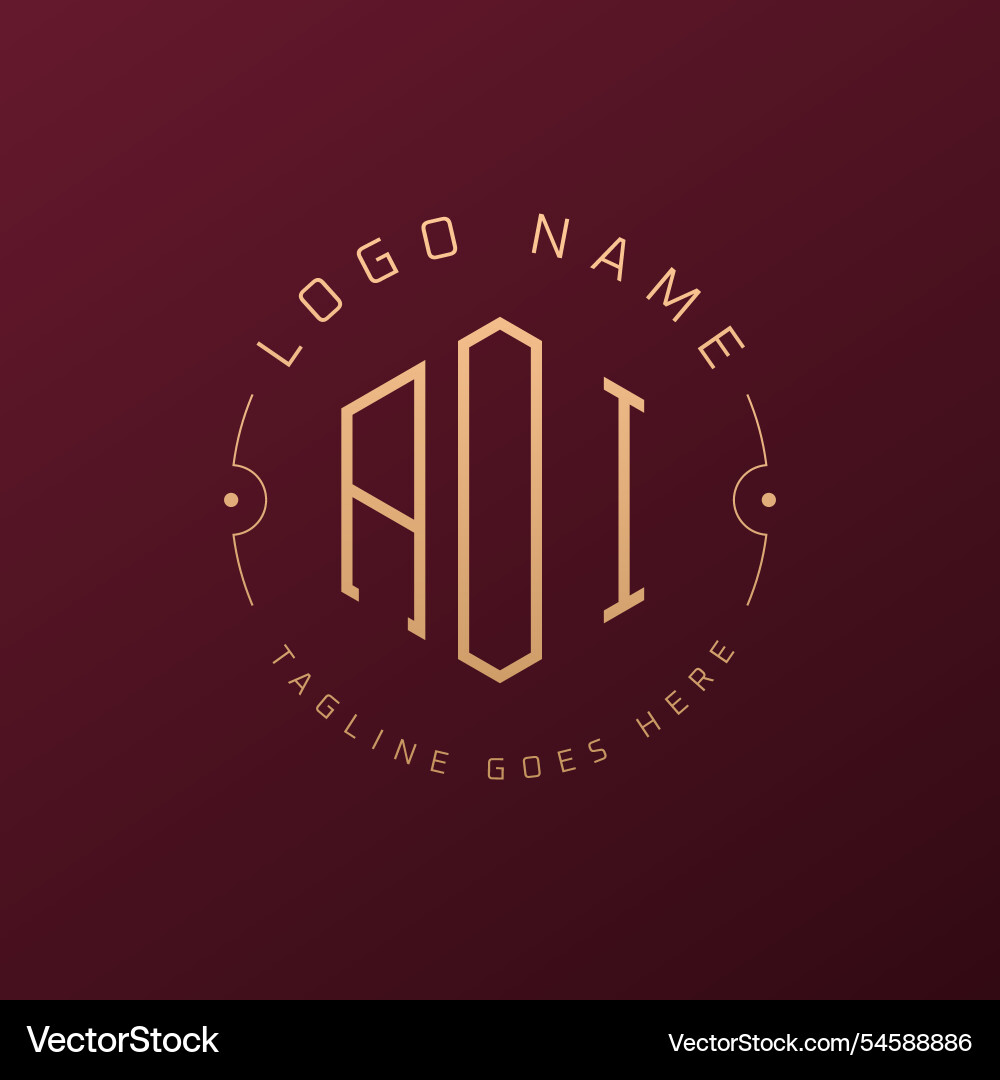 Luxury aoi logo design elegant letter Royalty Free Vector