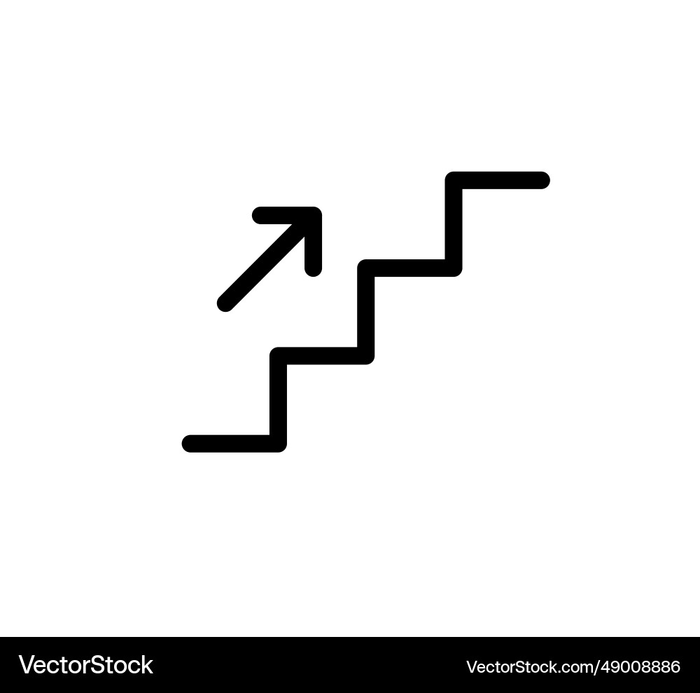 Stairs Up Icon with Directional Arrow Royalty Free Vector