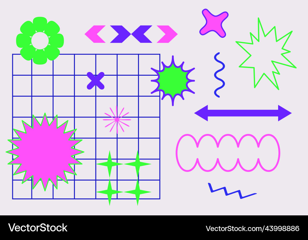 Trendy abstract cool retrowave pattern Royalty Free Vector