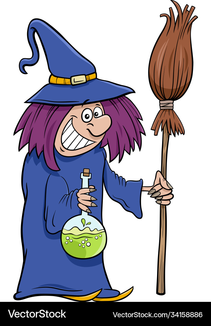 Witch halloween character cartoon Royalty Free Vector Image