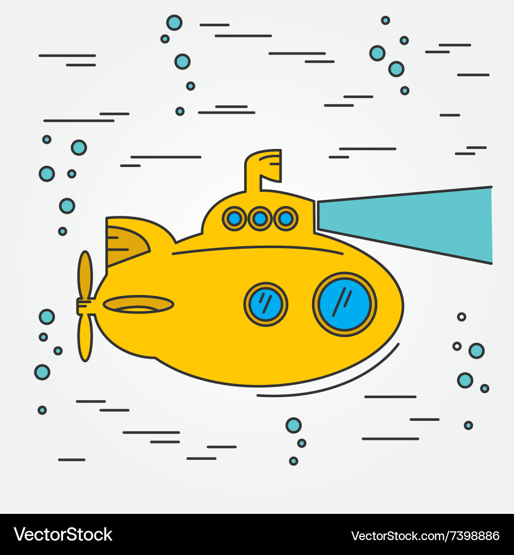 Yellow submarine Royalty Free Vector Image - VectorStock