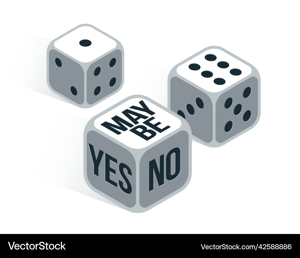 Yes No Maybe Dice - Chance Decision Royalty Free Vector