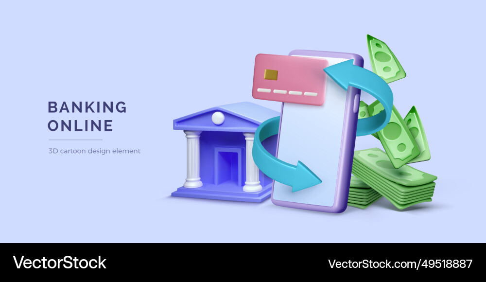 Banking online digital wallet on mobile phone Vector Image
