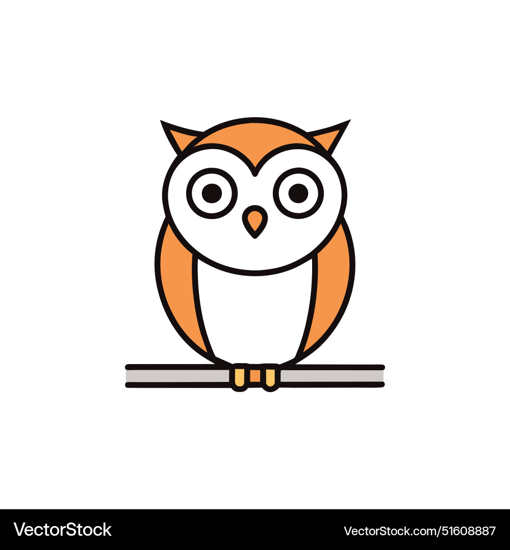 Barred owl play icon Royalty Free Vector Image