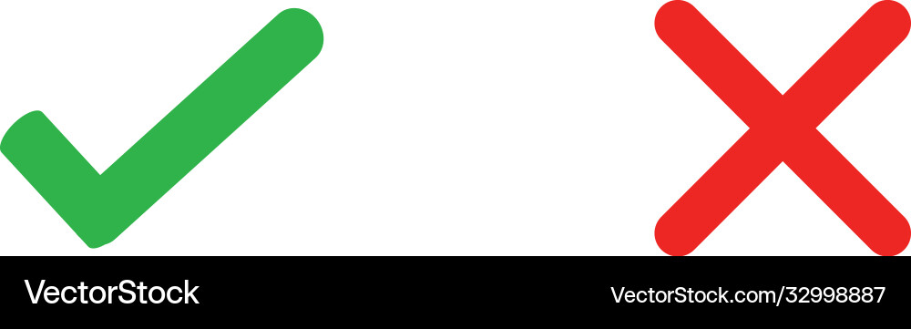 Check mark and wrong icon Royalty Free Vector Image