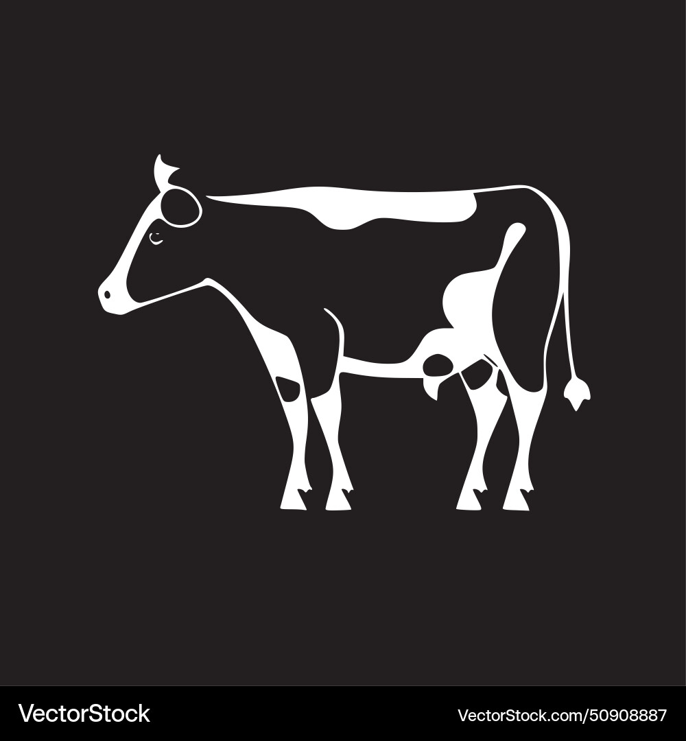 Cow - minimalist and flat logo Royalty Free Vector Image