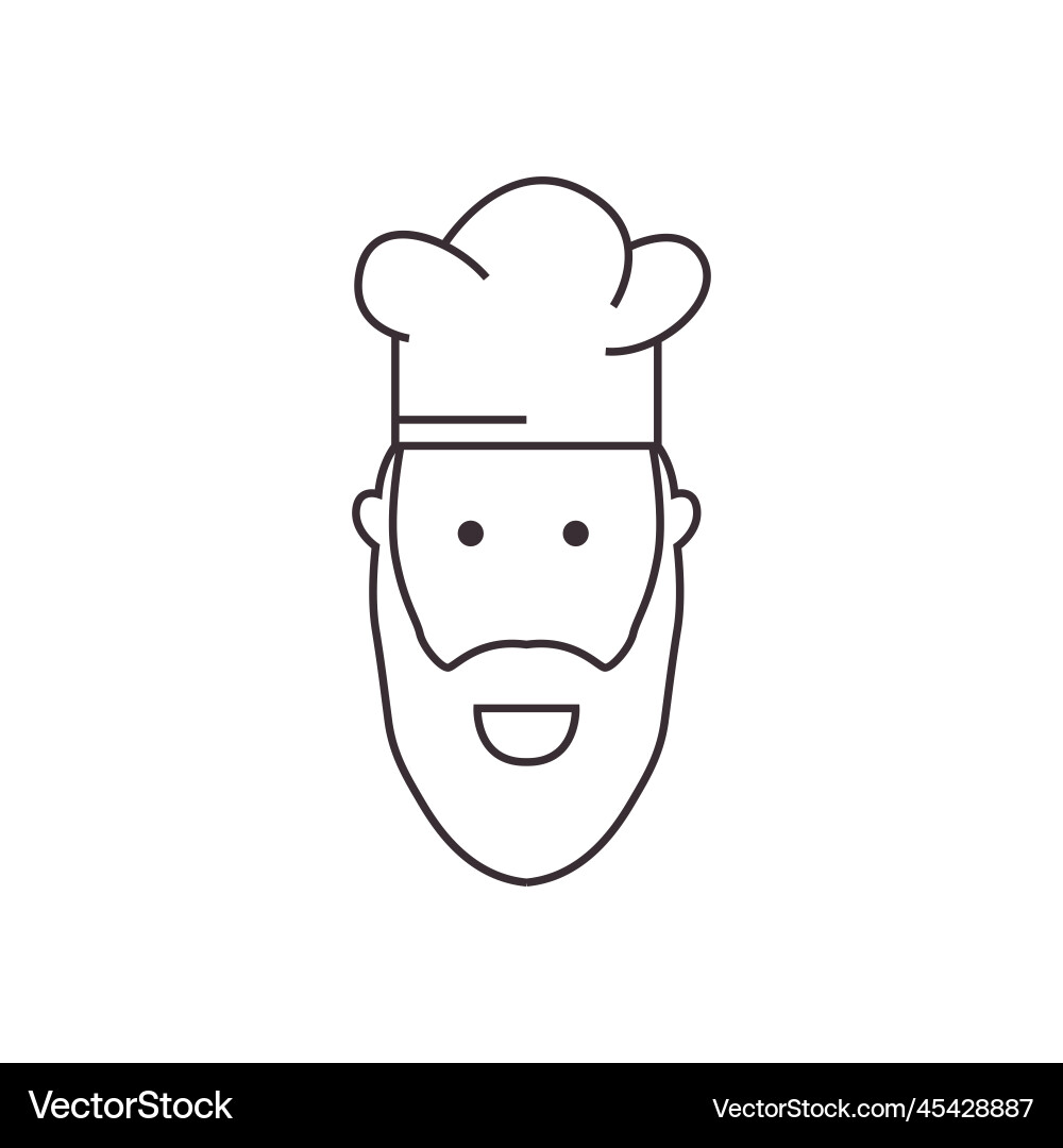 Cute bearded chef icon logo Royalty Free Vector Image