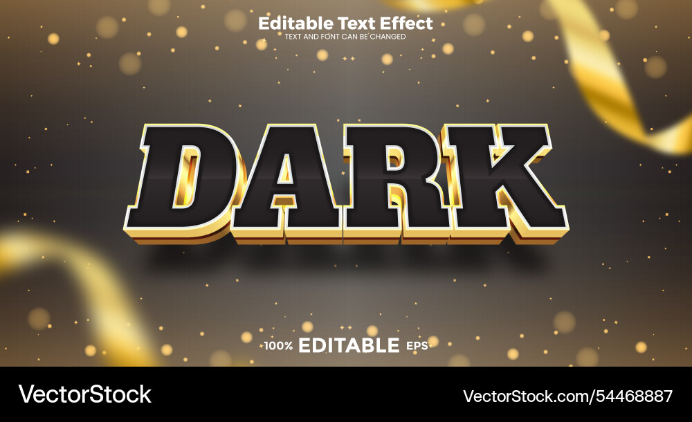 Dark editable text effect in luxury trend style Vector Image