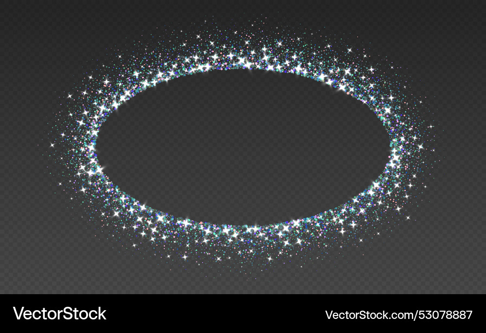 Holographic glitter frame shimmering border Vector Image