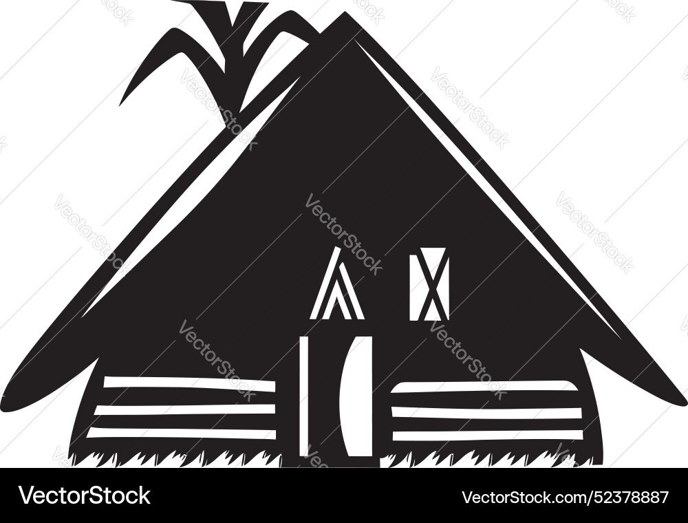 Indigenous oasis emblematic african hut logo Vector Image