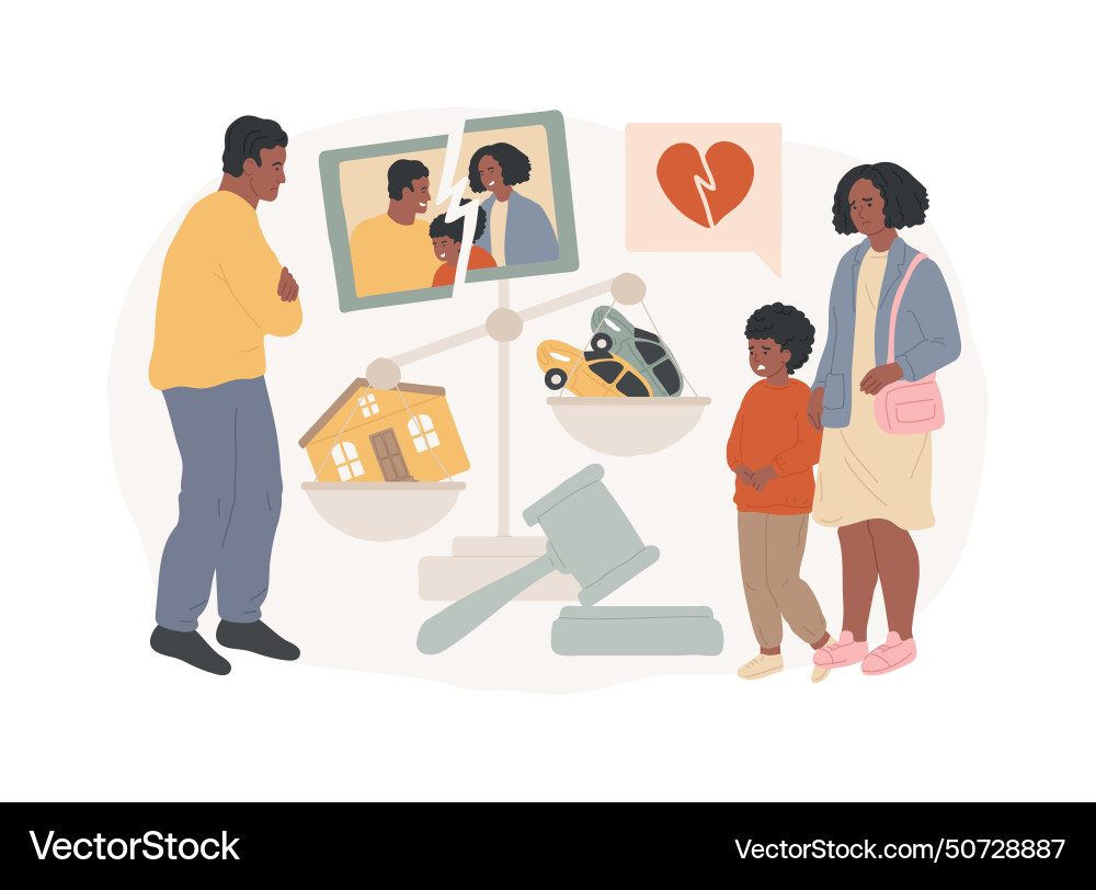 Matrimonial law isolated concept Royalty Free Vector Image