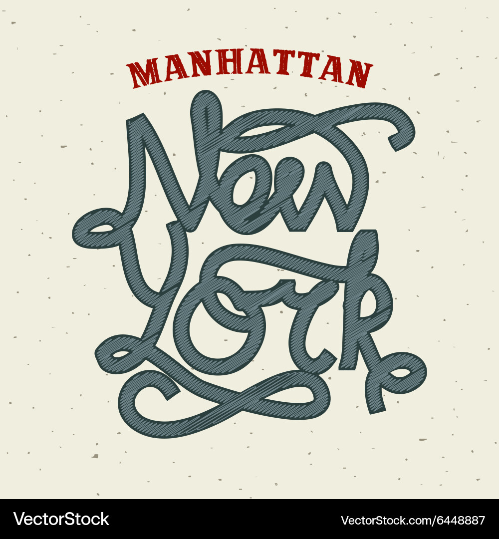 New york lettering print template Royalty Free Vector Image