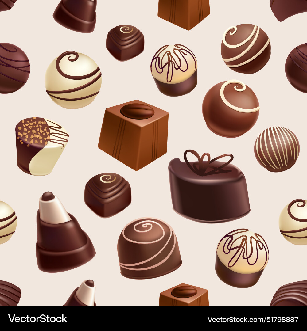 Seamless pattern of sweets chocolate Royalty Free Vector