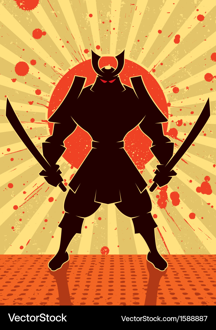 Shadow samurai Royalty Free Vector Image - VectorStock