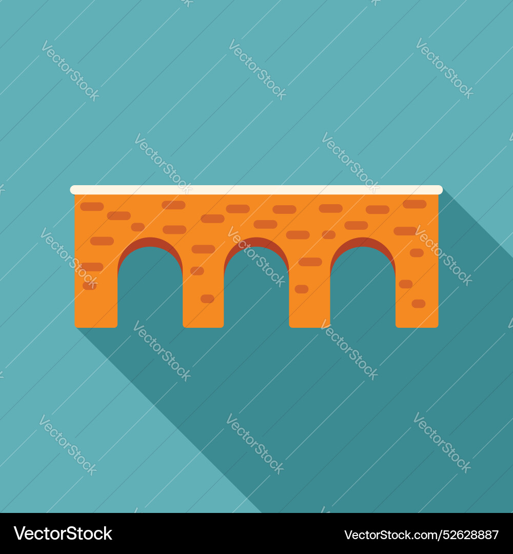 Simple flat design of an old stone bridge Vector Image