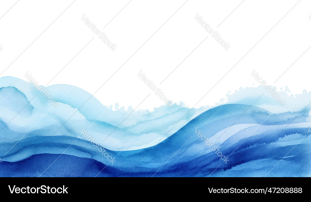 Abstract Watercolor Waves Royalty Free Vector Image
