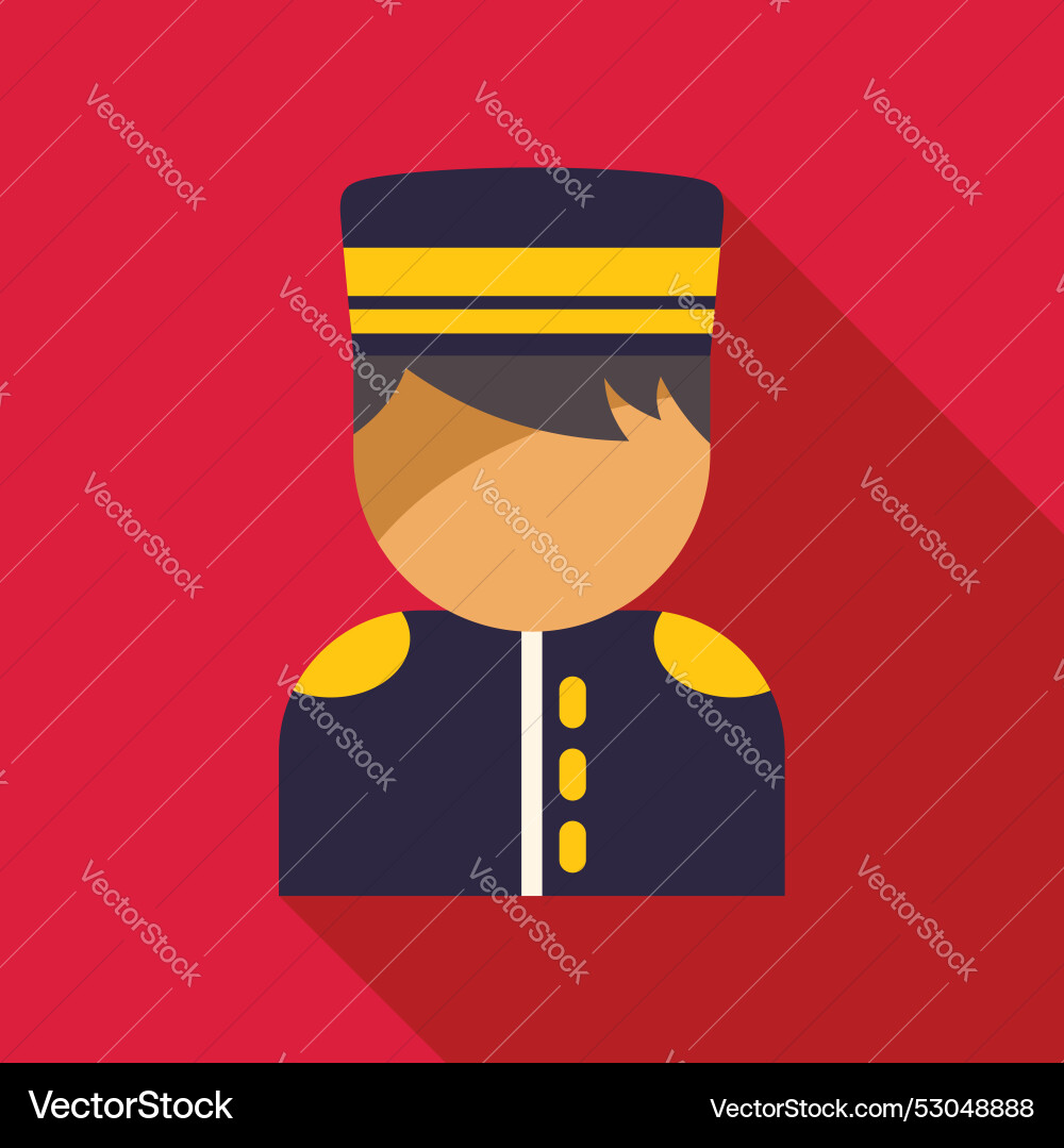 Bellhop character wearing uniform standing Vector Image