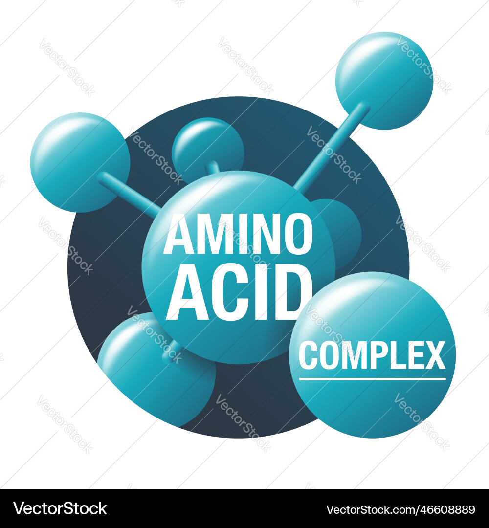 Amino acid complex - glossy 3d icon Royalty Free Vector