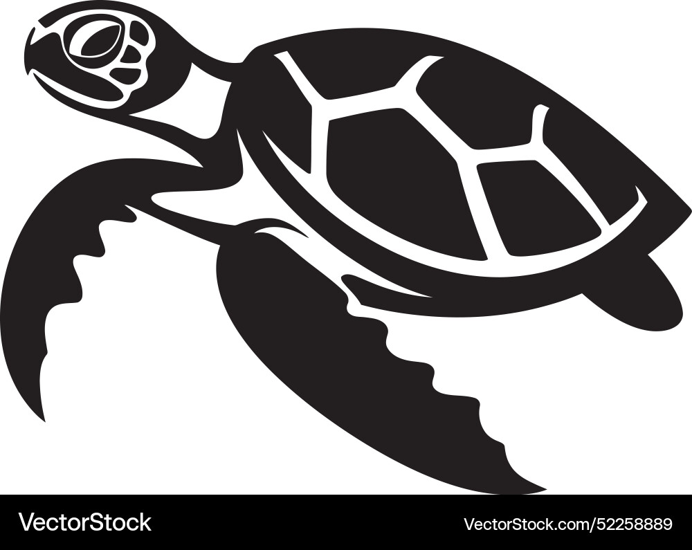 Black and elegant turtle silhouette Royalty Free Vector