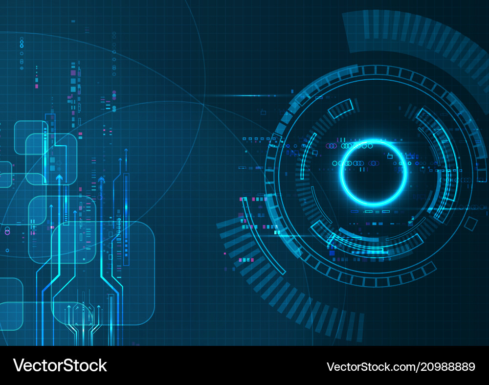 Blue pixel digital futuristic technology Vector Image