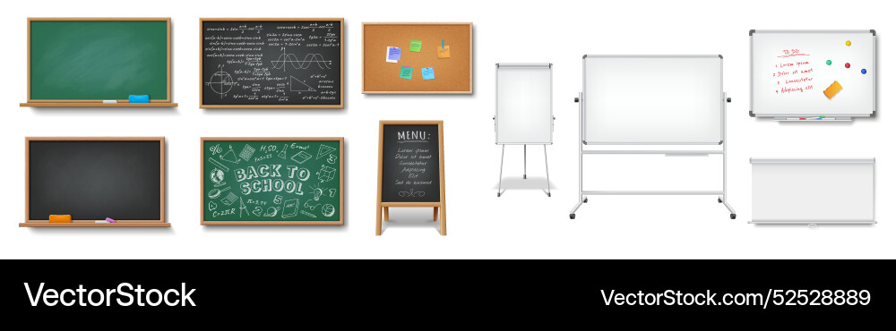 Boards for information presentation realistic Vector Image