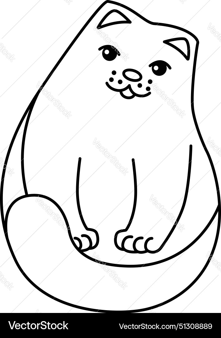 Cute stylized cat - linear picture Royalty Free Vector Image