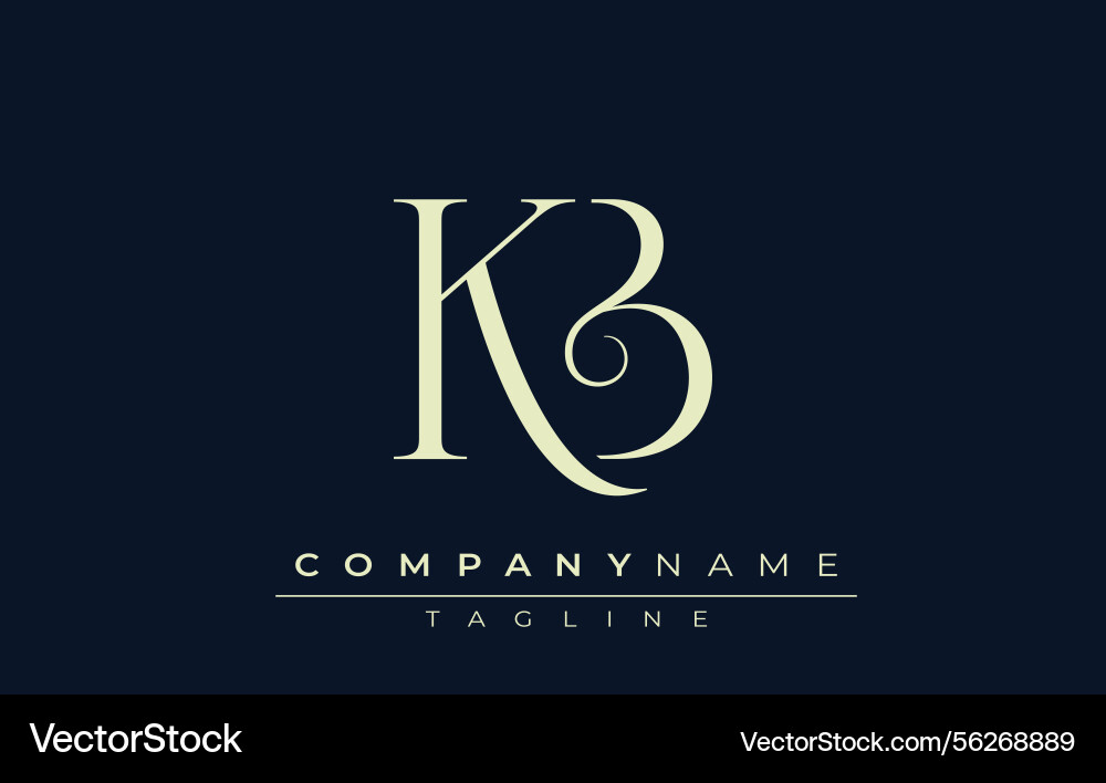 Kb abstract logo Royalty Free Vector Image - VectorStock
