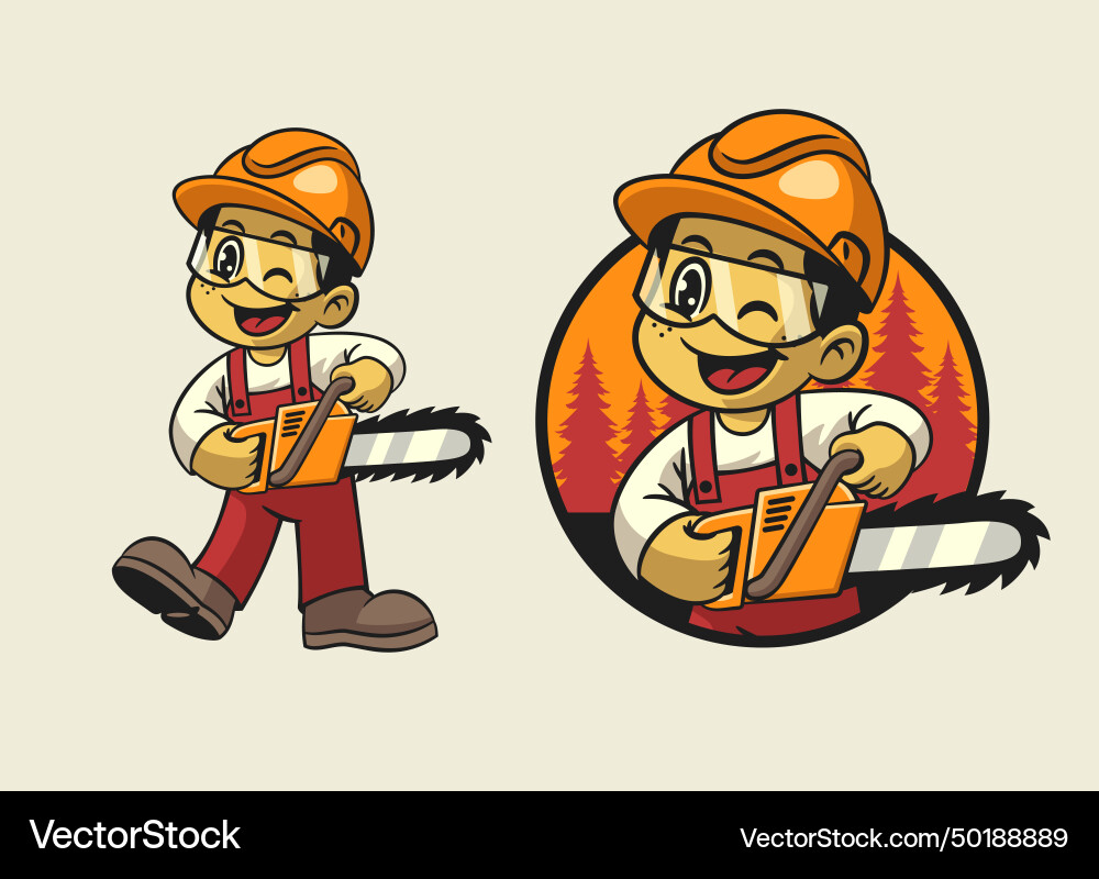 Logger Boy Mascot Cartoon Royalty Free Vector Image