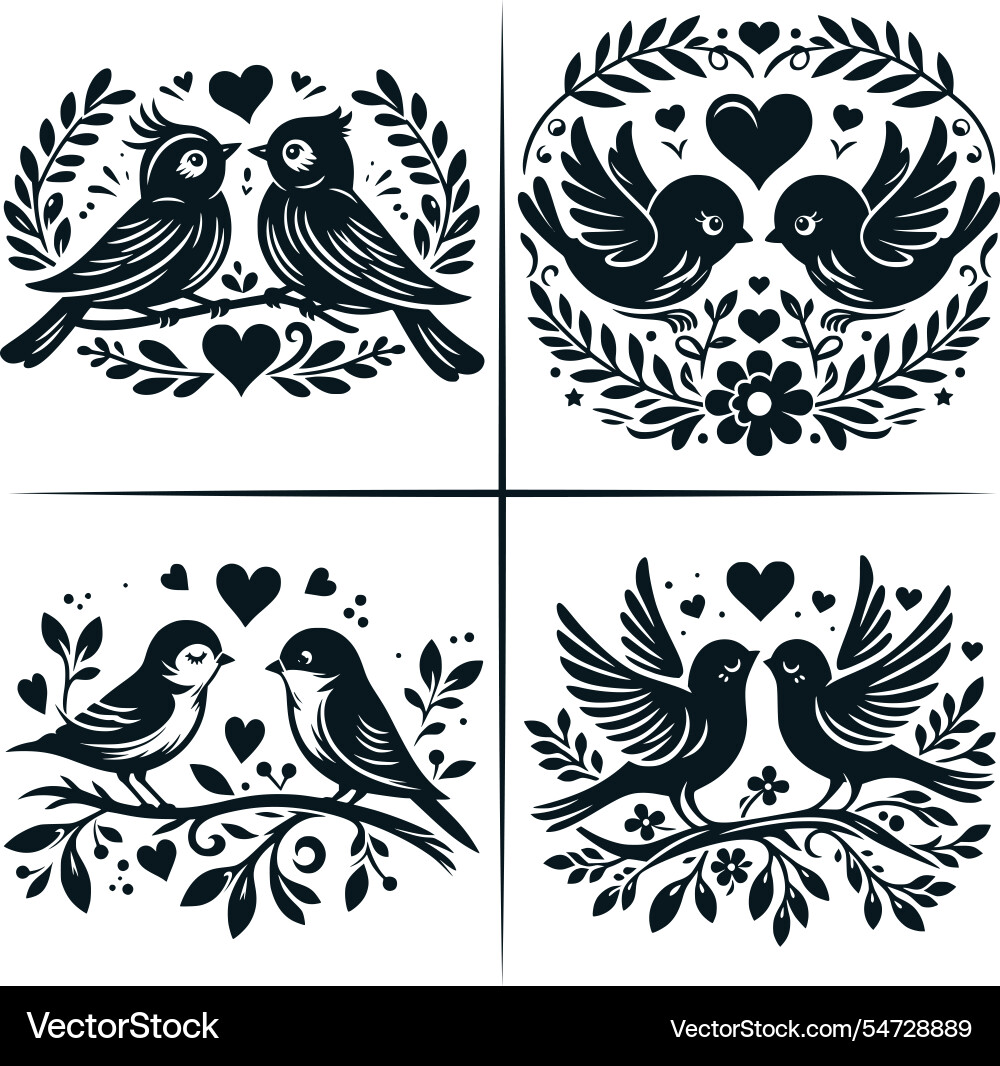 Love birds filesvalentines day bird couple Vector Image