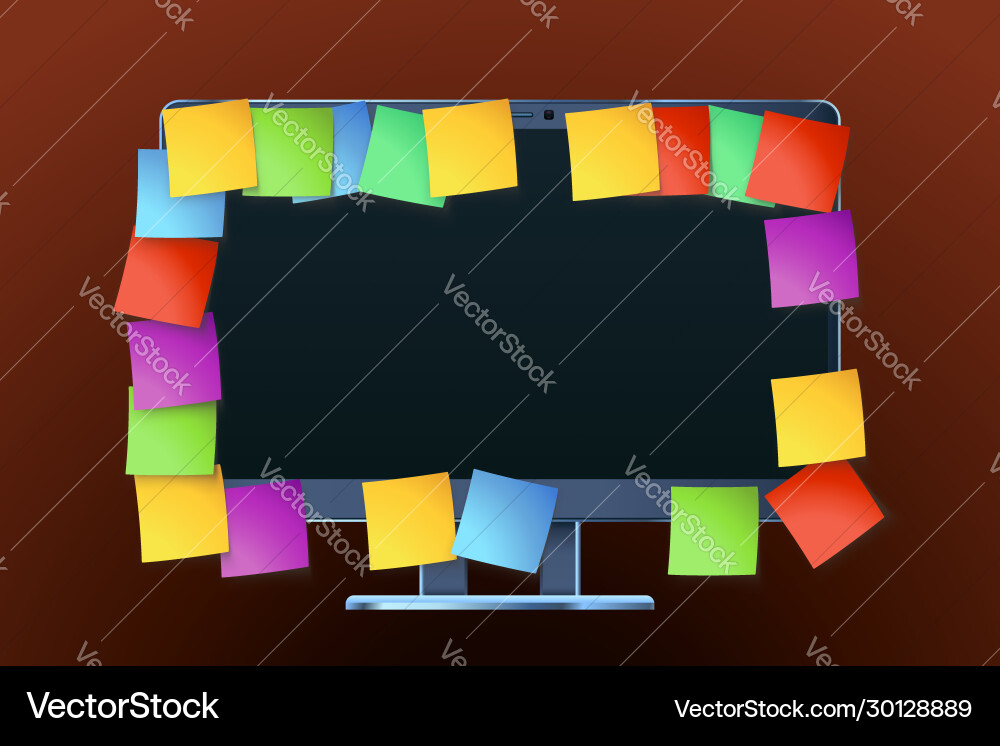 Monitor with paper Royalty Free Vector Image - VectorStock