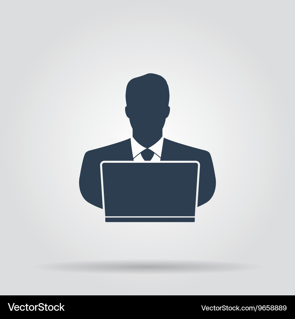 People with computer person laptop icon Royalty Free Vector