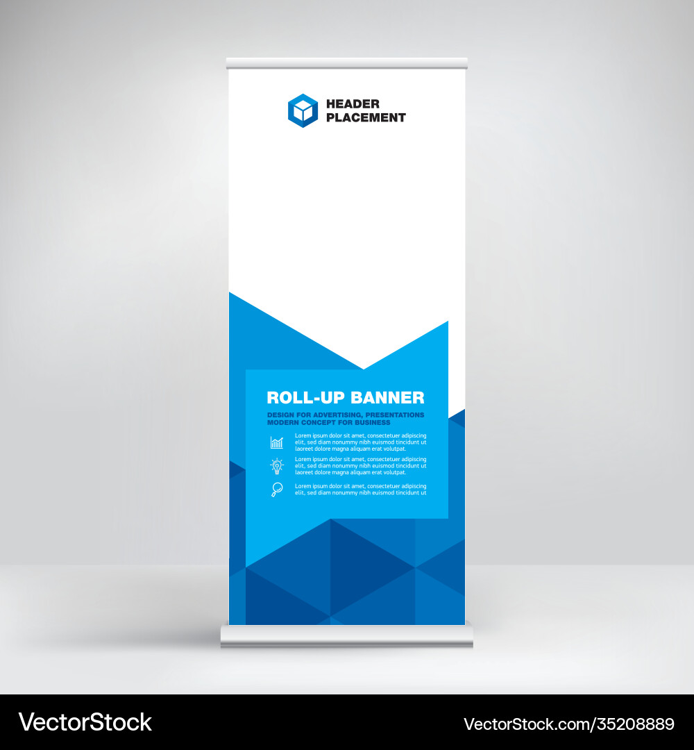 Roll-up advertising stand modern design Royalty Free Vector