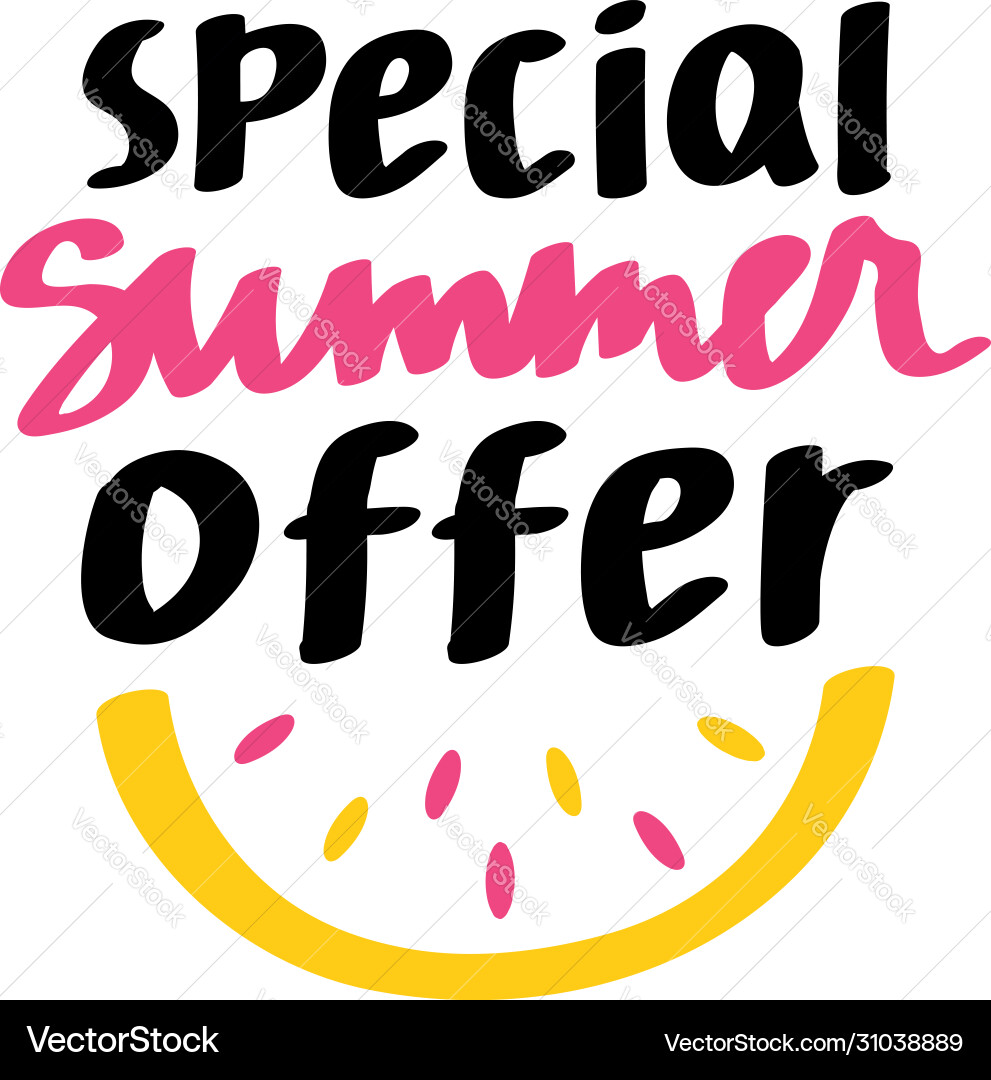 Special summer offer lettering Royalty Free Vector Image