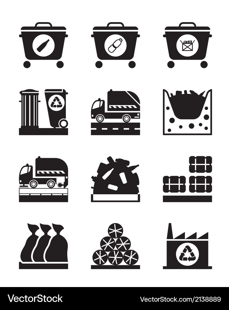 Waste Management Icons Royalty Free Vector Image