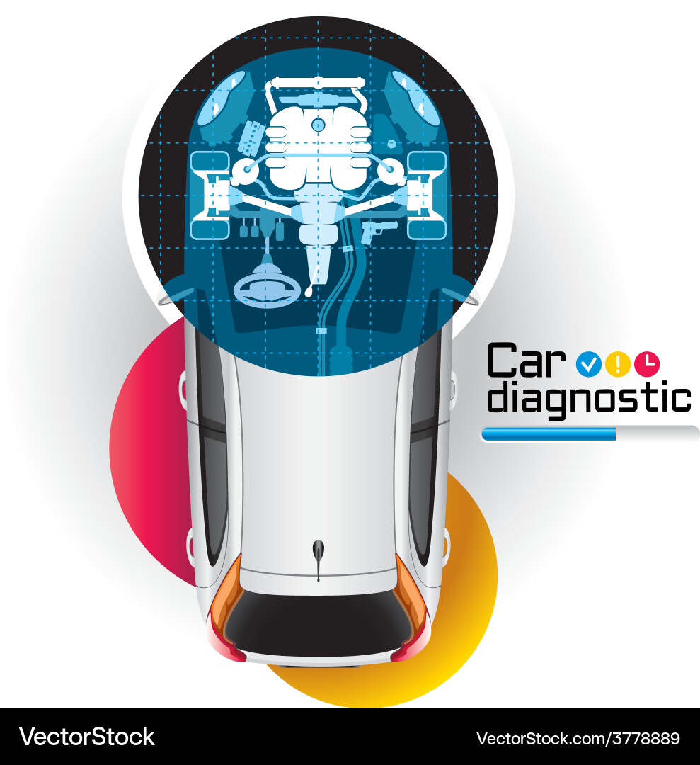 X-ray car diagnostic Royalty Free Vector Image