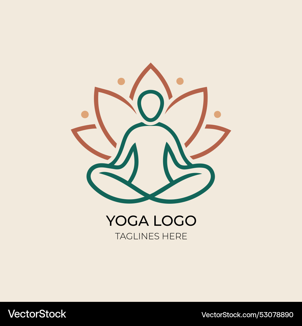 A minimal yoga logo Royalty Free Vector Image - VectorStock