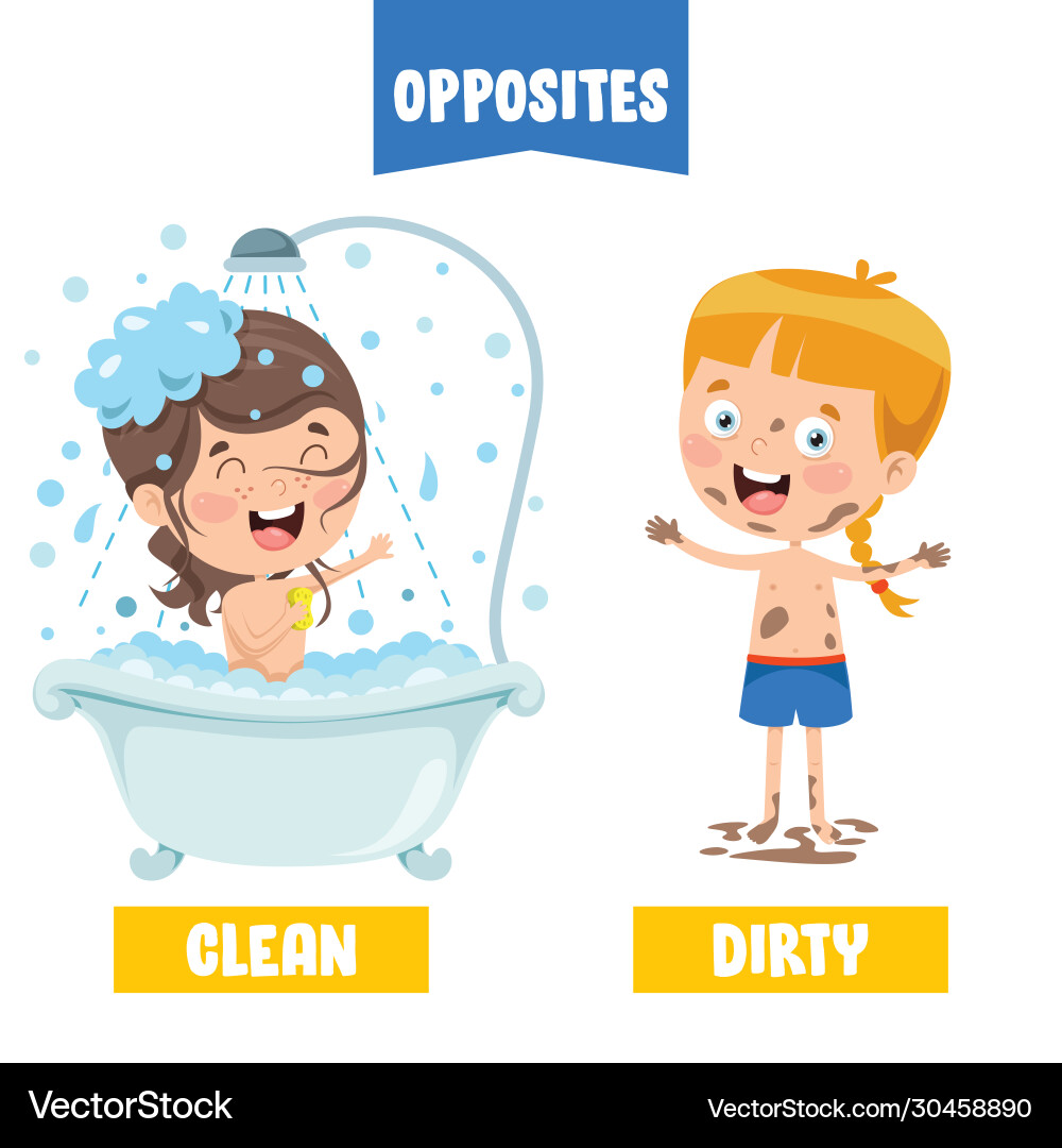 Clean and dirty Royalty Free Vector Image - VectorStock