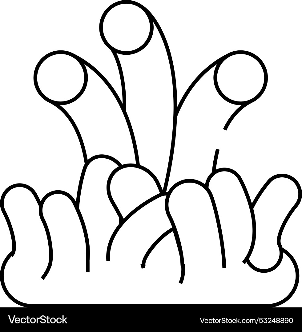 Column coral line icon Royalty Free Vector Image