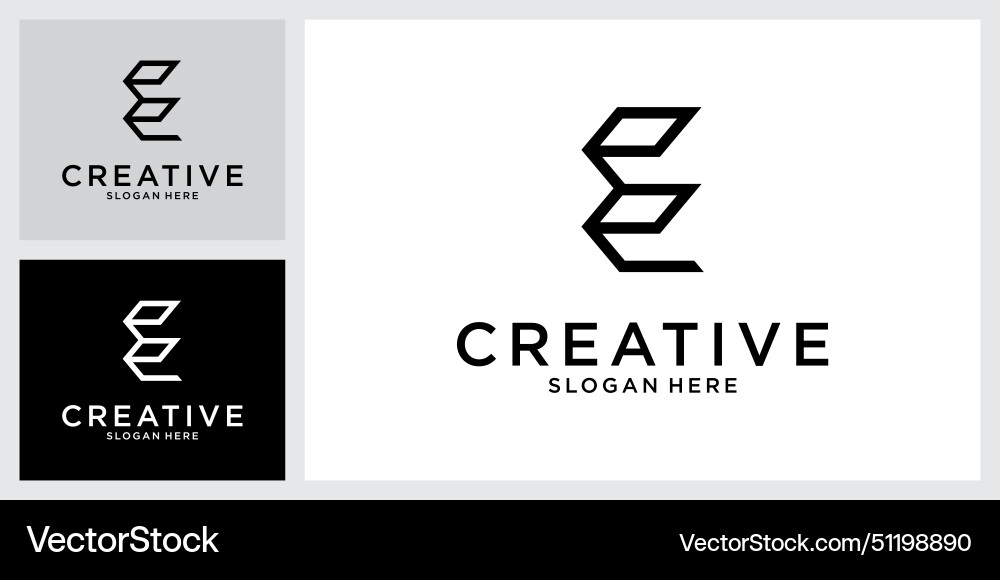 E or ee initial letter logo design concept Vector Image