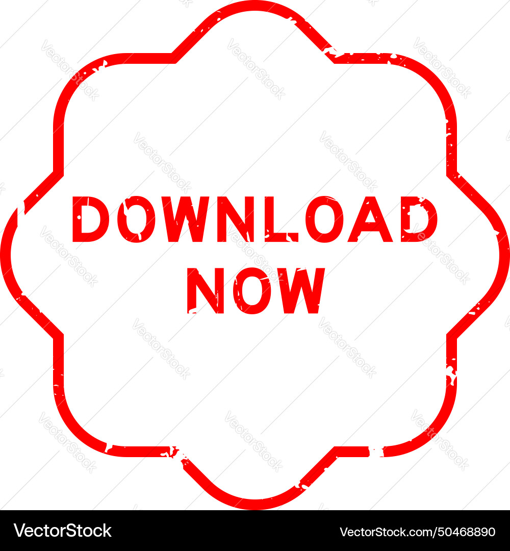 Grunge red download now word rubber seal stamp Vector Image