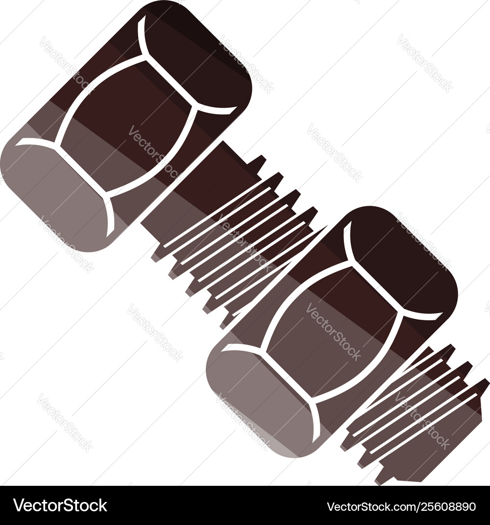 Icon of bolt and nut Royalty Free Vector Image