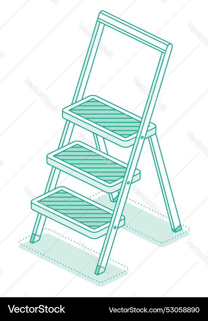Isometric ladder metallic household steps Vector Image