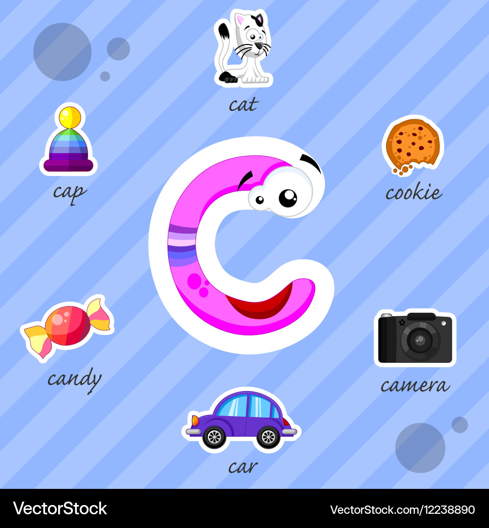 Letter c with words Royalty Free Vector Image - VectorStock