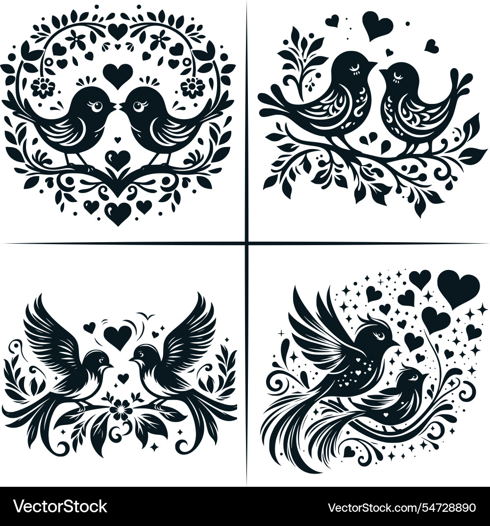 Love birds filesvalentines day bird couple Vector Image